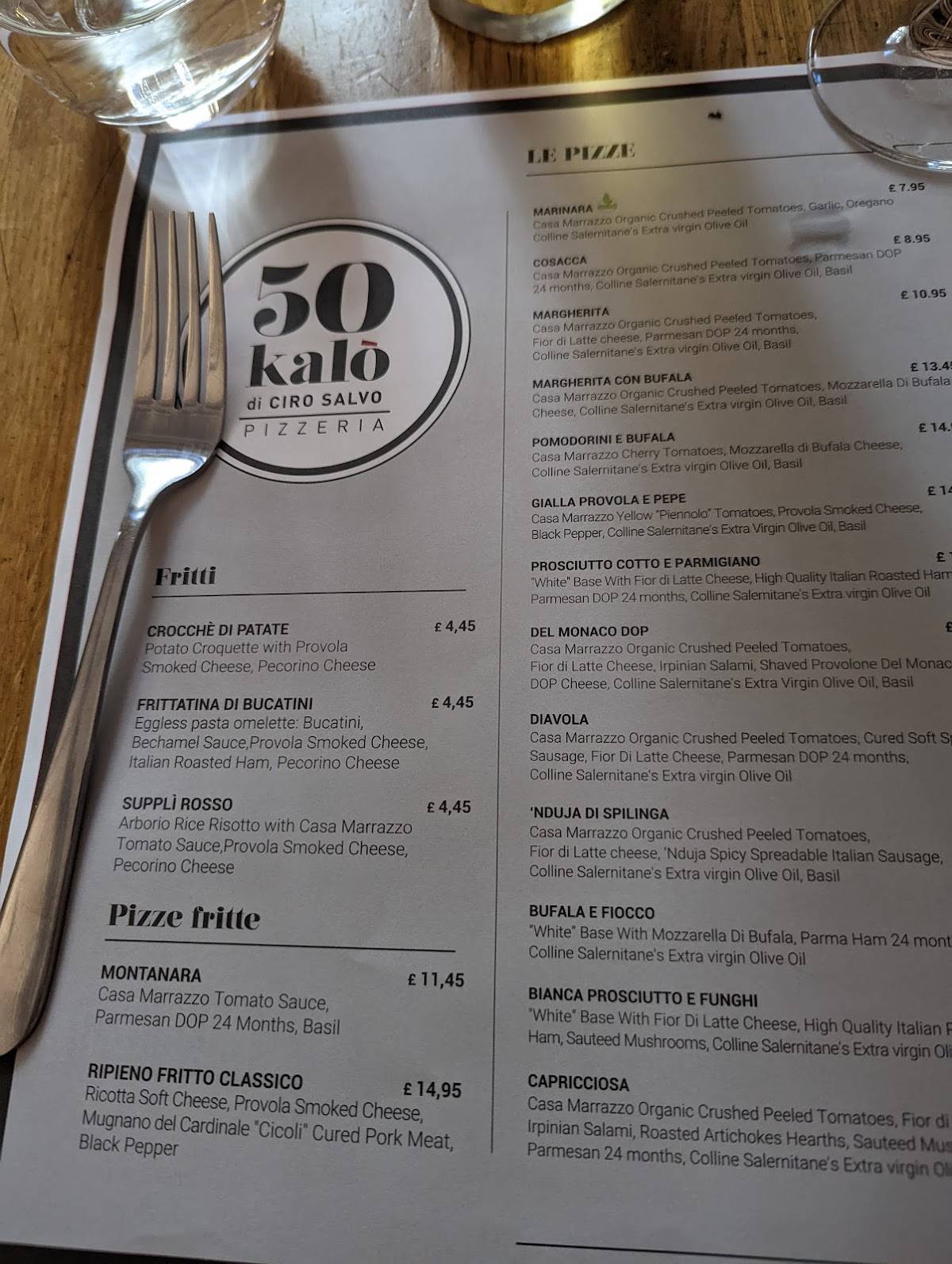 Menu at 50 Kalò di Ciro Salvo Pizzeria London, London Menu at 50 Kalò di Ciro Salvo Pizzeria London, London