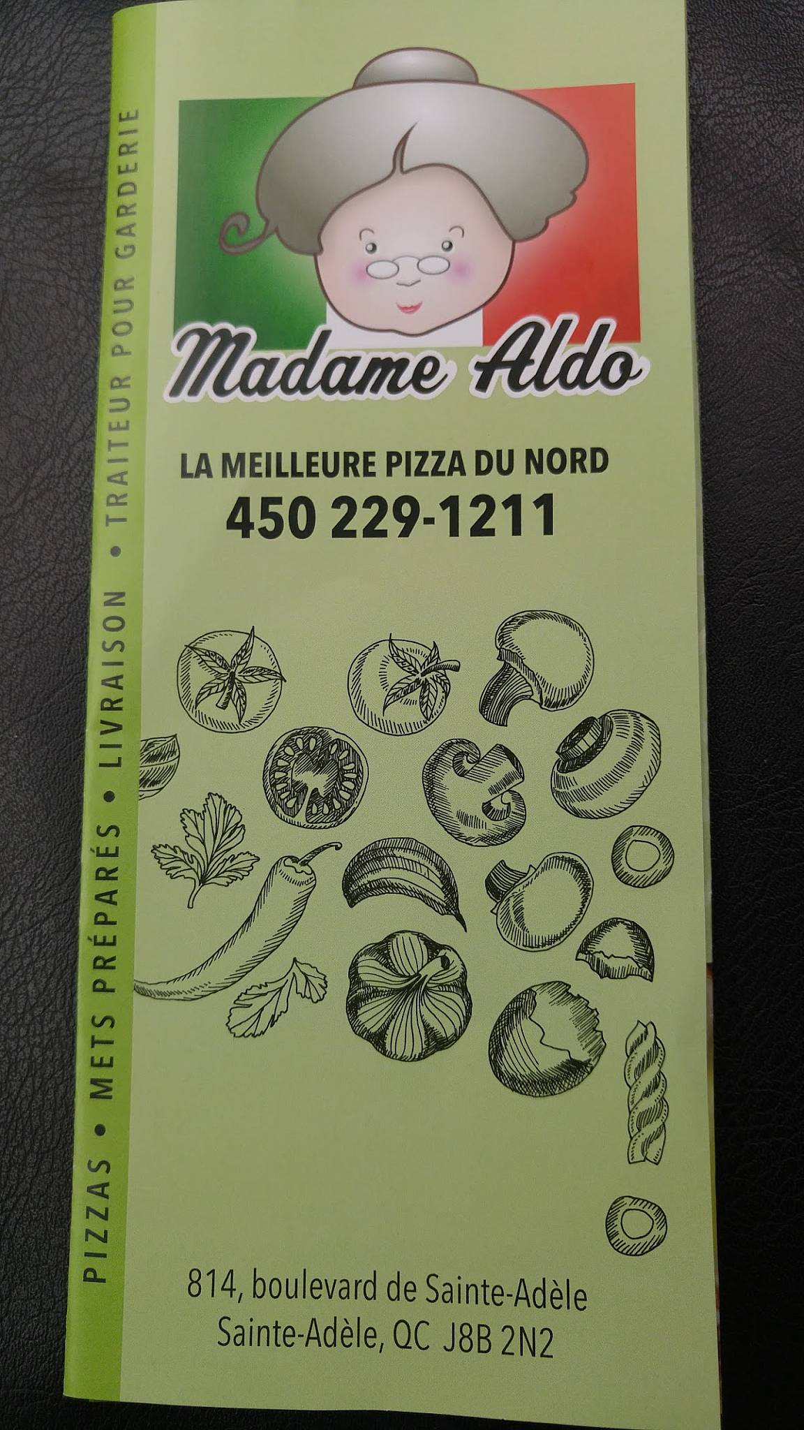 Menu at Madame Aldo pizzeria, Sainte-Adèle, 814 Bd de Sainte-Adèle