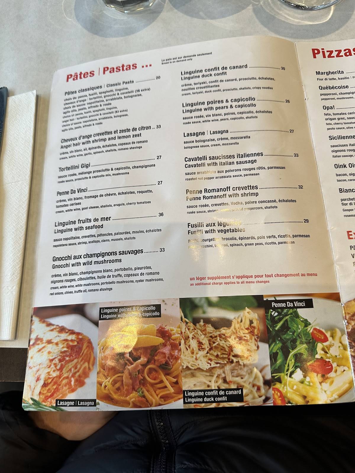 Menu au Ottavio pizzeria, Laval, Blvd. Saint-Martin O