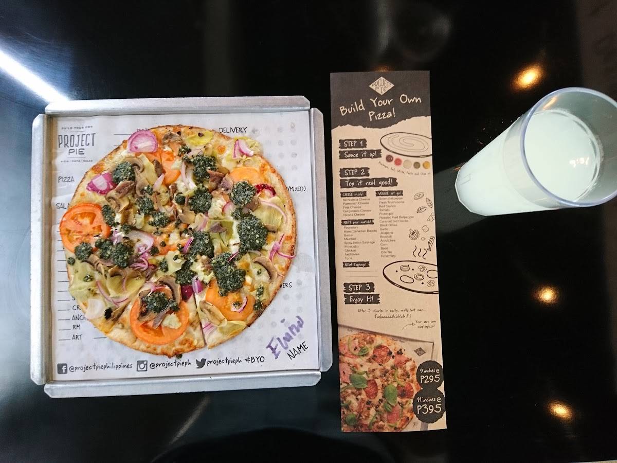 Menu at Project Pie pizzeria, Muntinlupa, Spectrum Centre Filinvest City