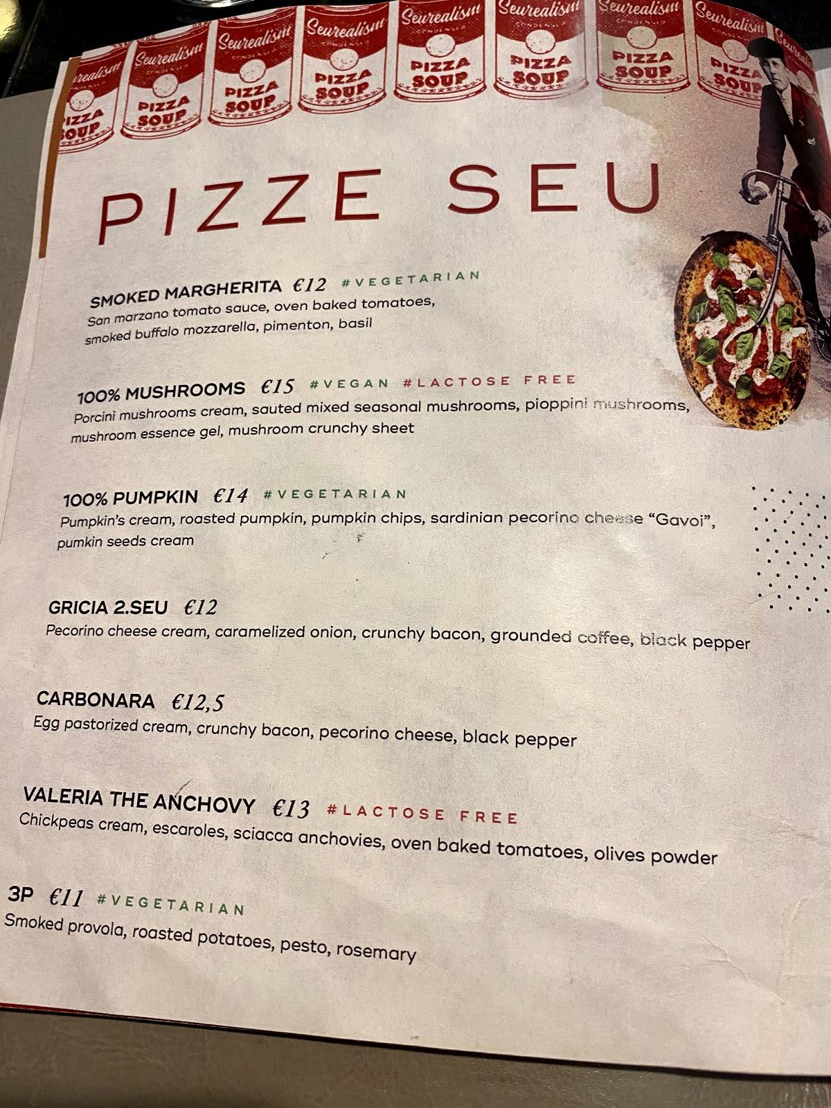 Menu at Seu Pizza Illuminati pizzeria, Rome