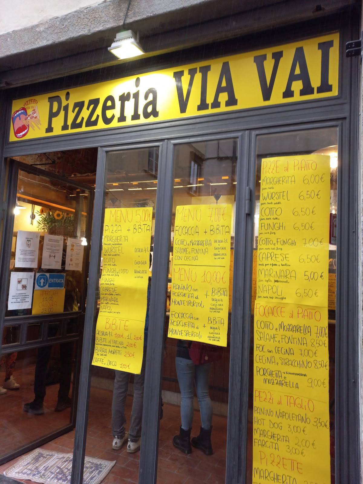 Menu au Pizzeria Via Vai di Eleonora Zini, Lucques
