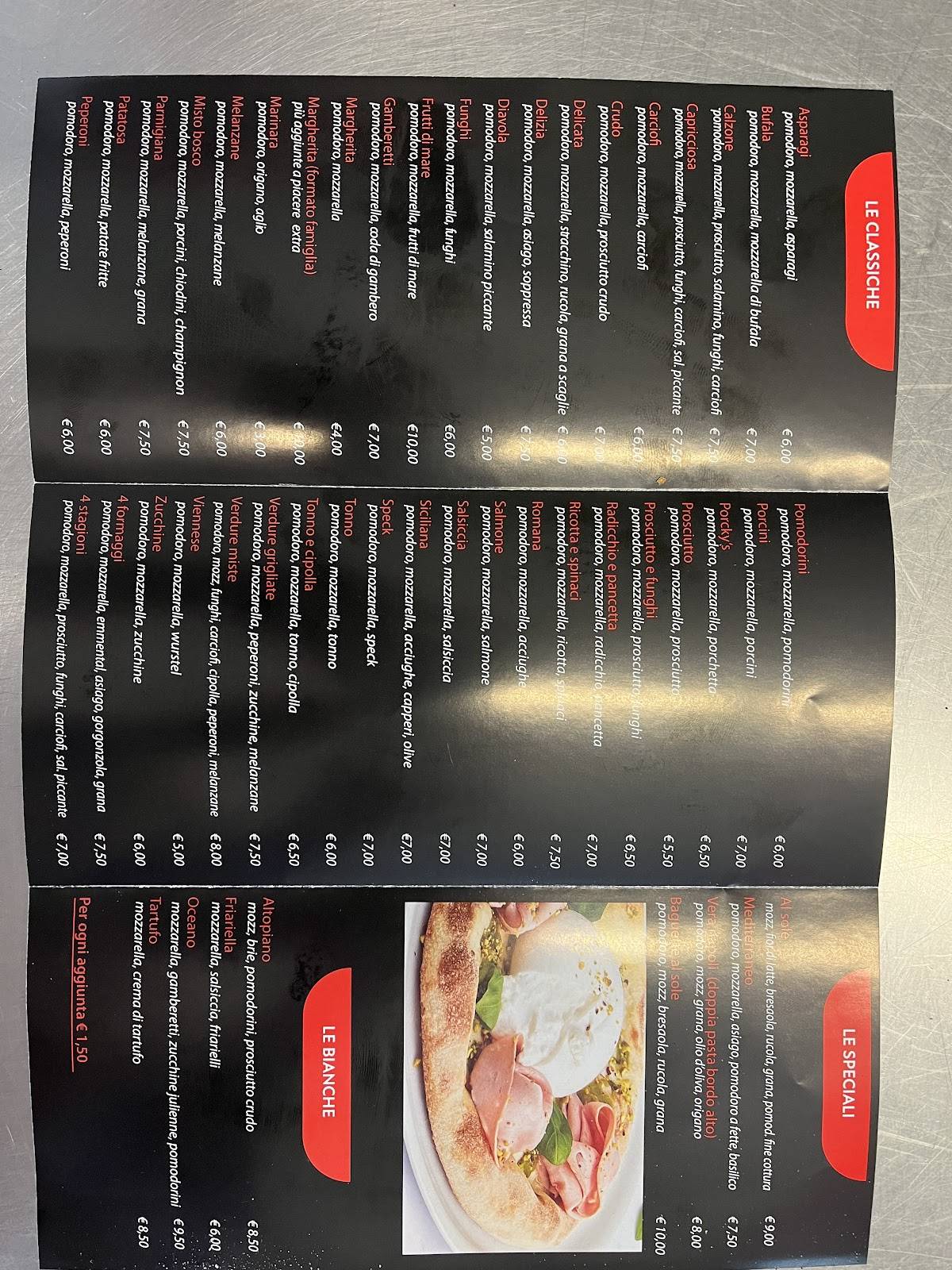 Speisekarte von Pizzeria al sole, Vicenza