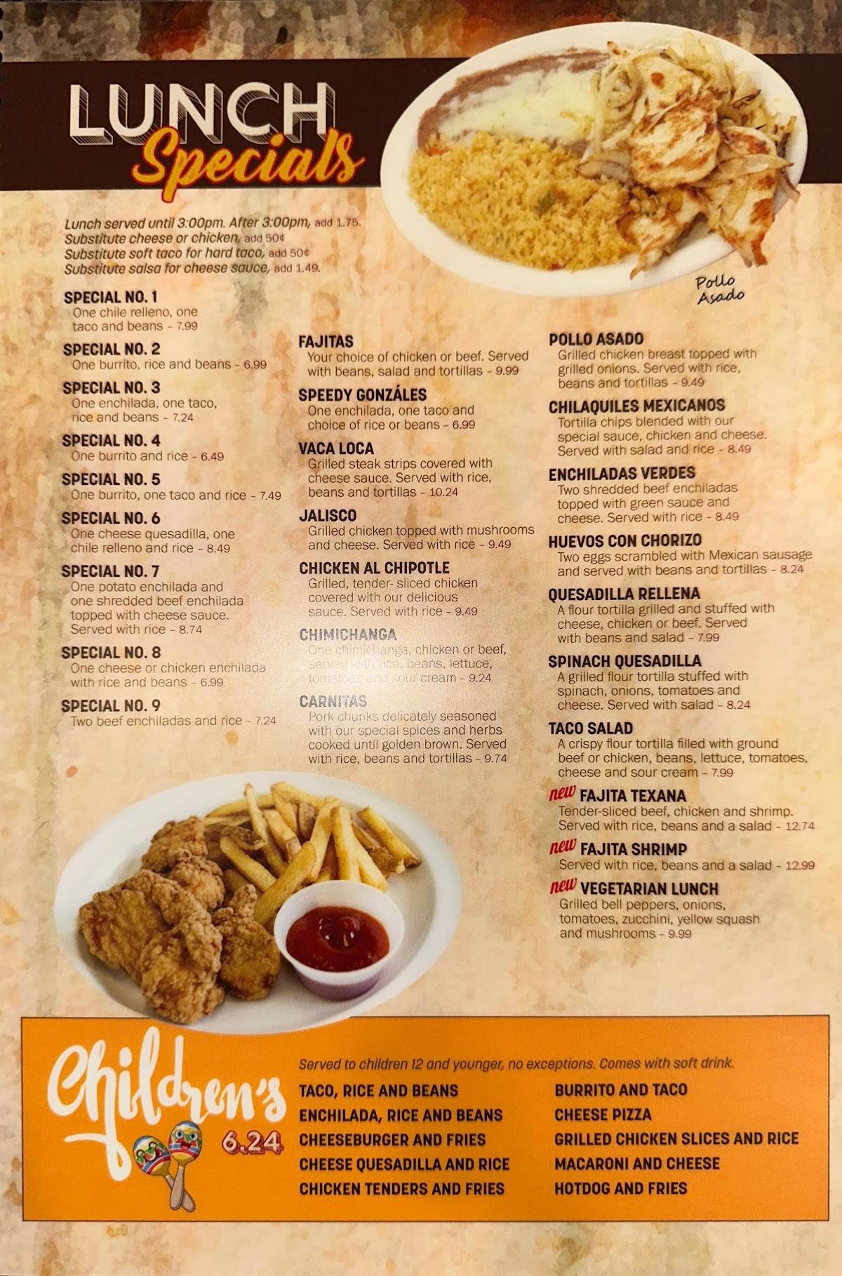 Menu at Plaza Maya 2 restaurant, Charleston