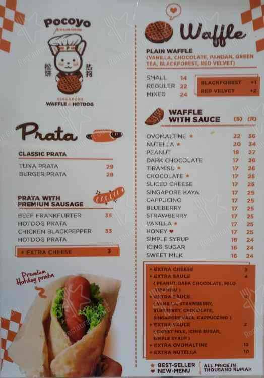 Carta del restaurante Pocoyo Waffle, South Jakarta, Plaza Semanggi ...