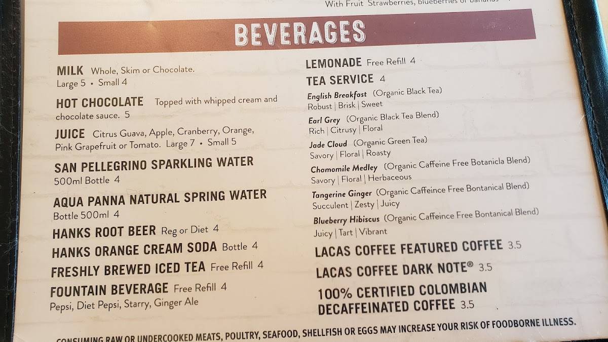 Menu at Ponzio's Diner-Bakery-Bar, Cherry Hill