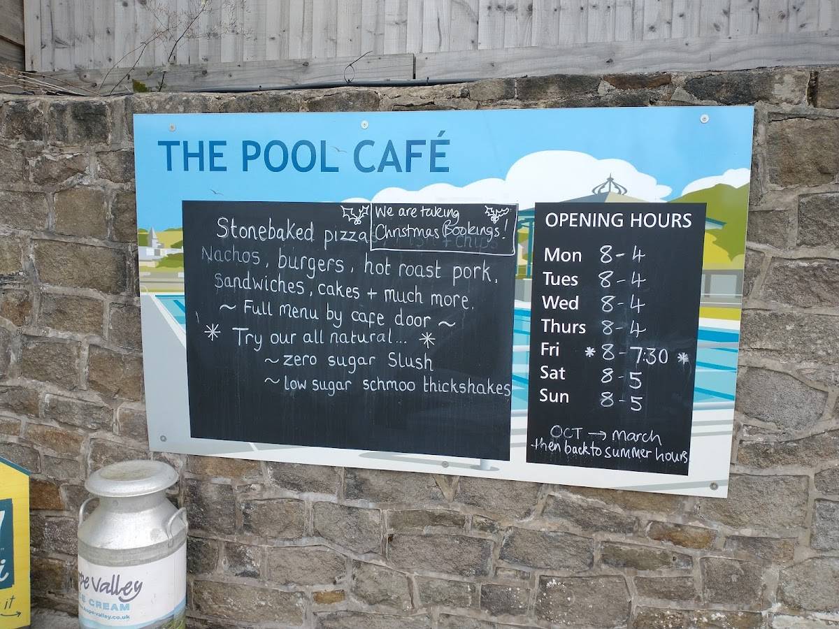 Menu at Pool Cafe, Hathersage