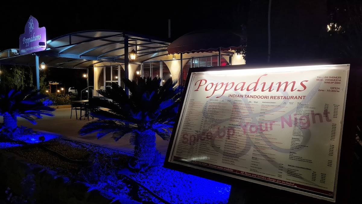 Menu at Poppadums Indian Restaurant, Chloraka