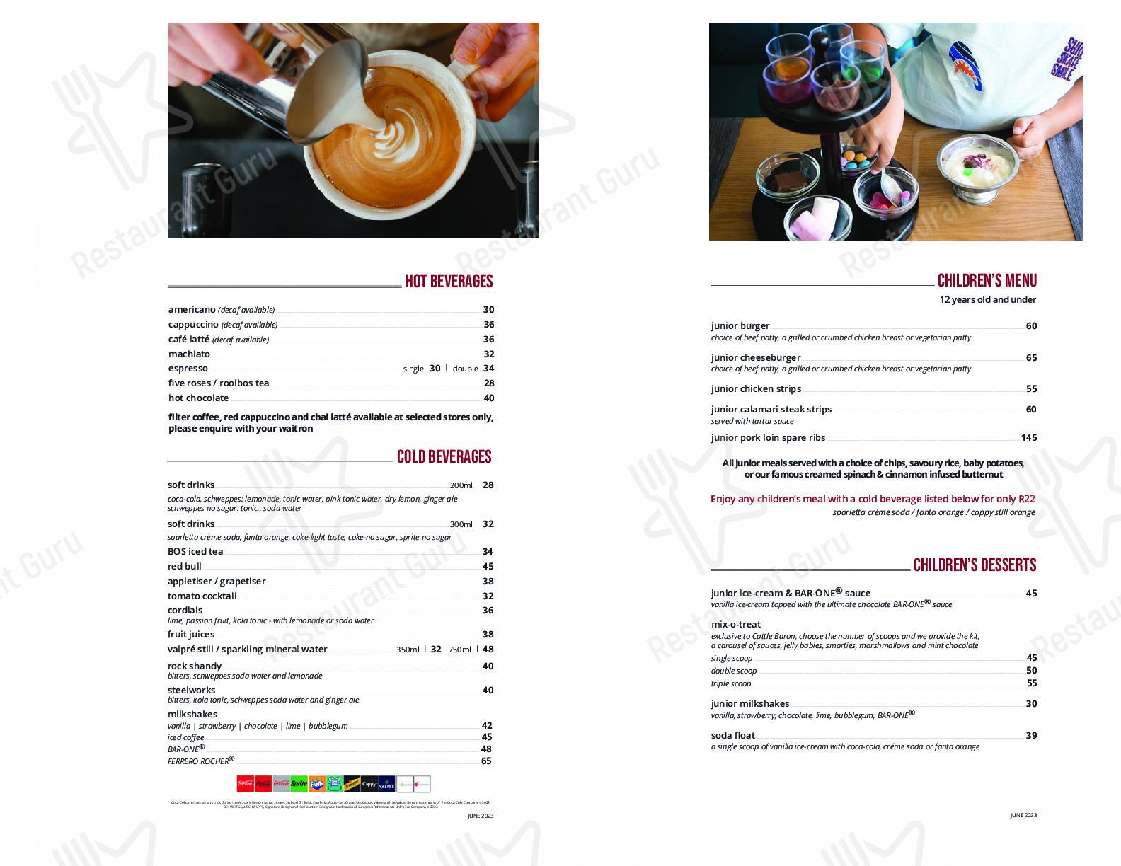 Menu at The Brewmaster pub & bar, Port Elizabeth