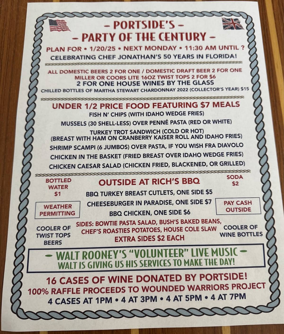 Menu at Portside Pub & Grille, Sebastian
