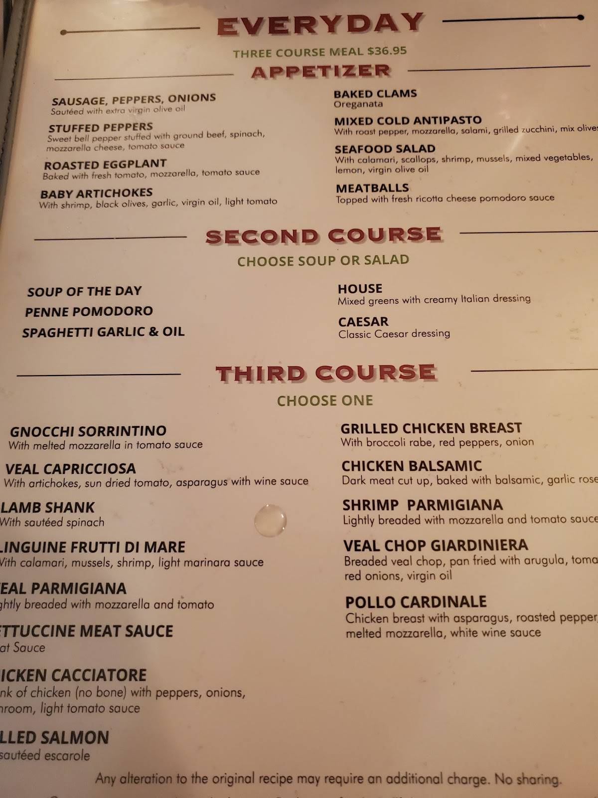 Menu at Positano Italian Restaurant, Boca Raton