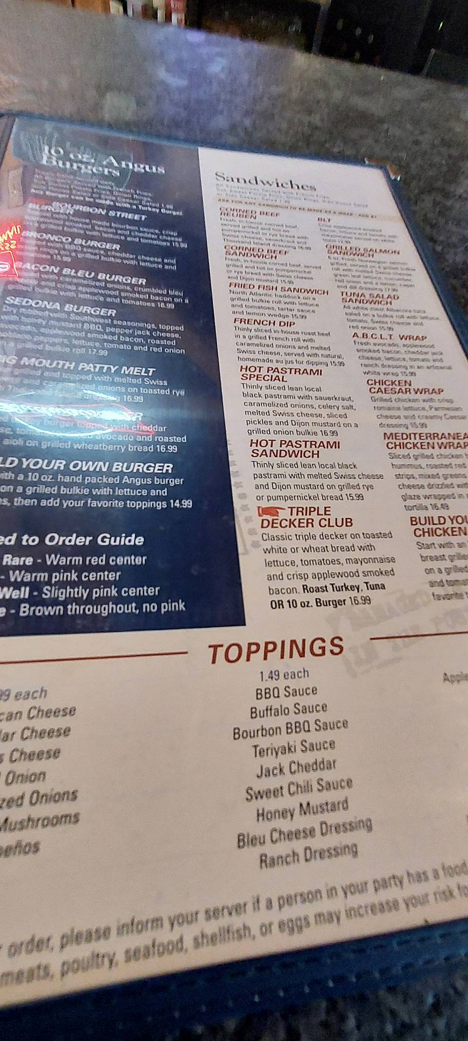 Menu at Post Office Pub Restaurant, Grafton