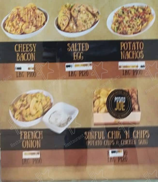 Menu at Potato Joe restaurant, Parañaque
