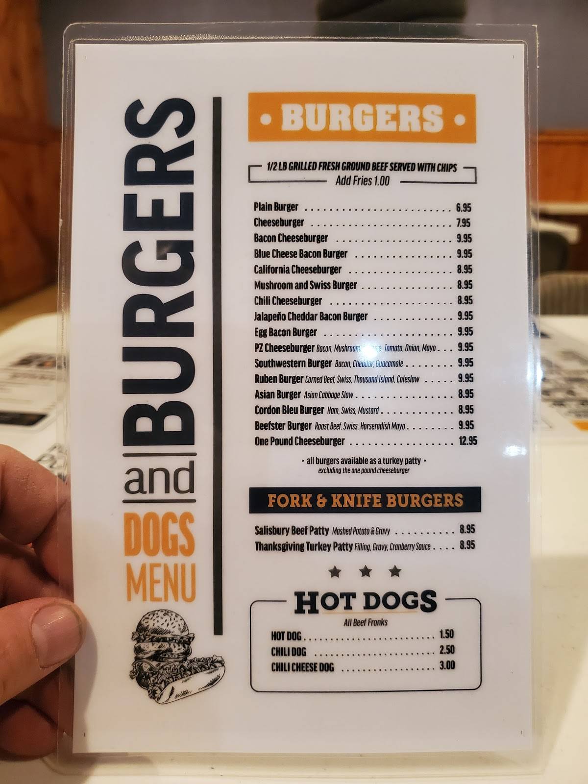 Menu at Pottsville Zone pub & bar, Pottsville