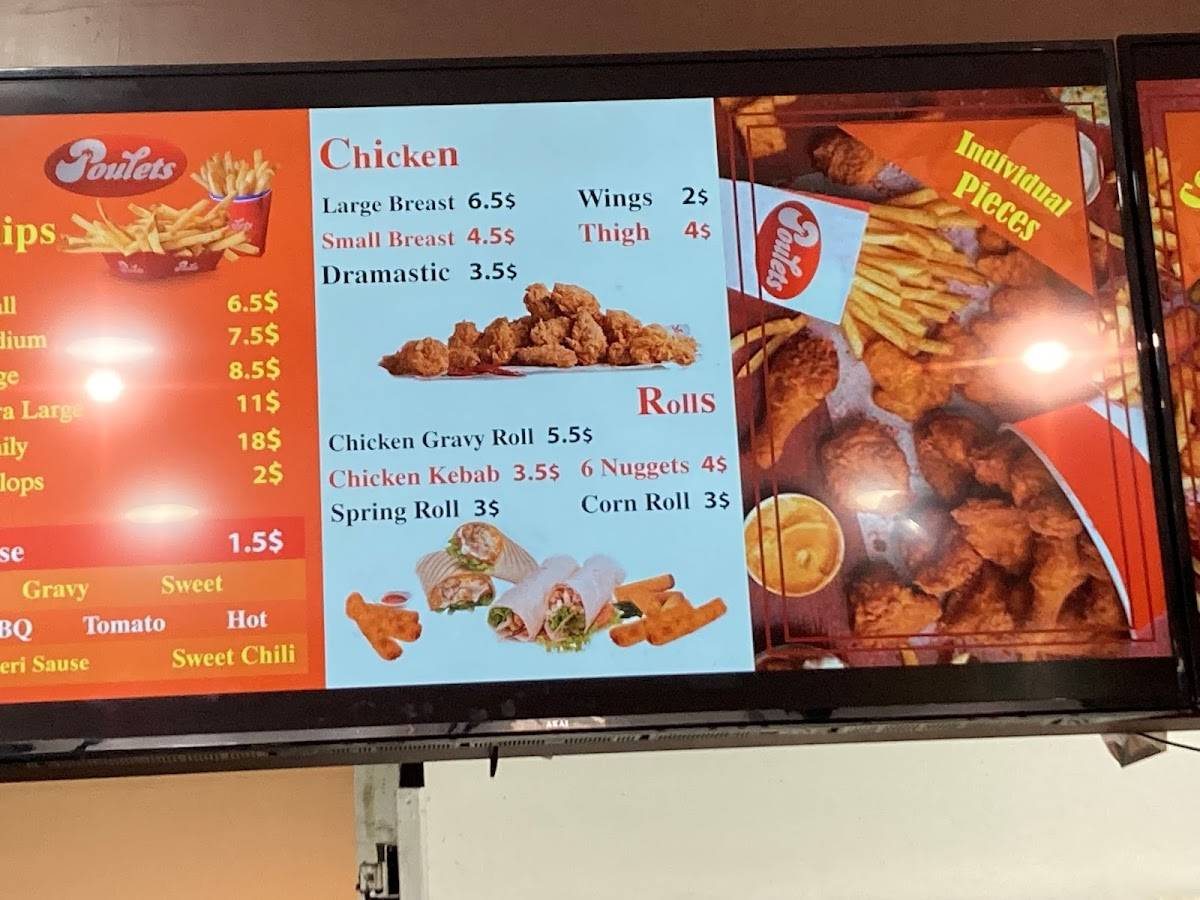 Menu at Poulets Chicken Express Fine Dining Restaurant Katoomba, Katoomba