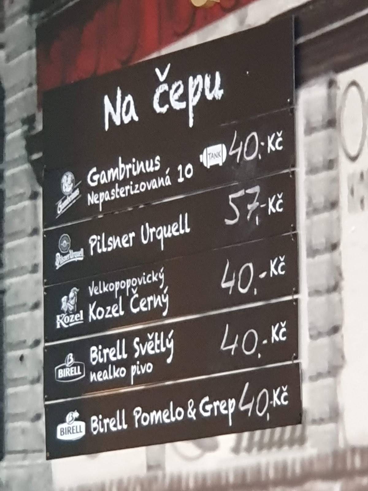 Menu at Kozlovna Ládi Vízka pub & bar, Prague, K Ládví 344