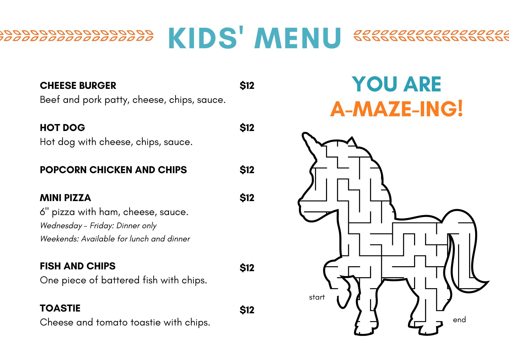 Menu at Prancing Pony Brewery restaurant, Totness, 42 Mount Barker Rd