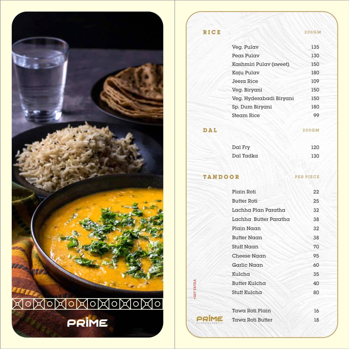 Menu at Prime Restaurant & Banquet, Surat, Uma Plaza