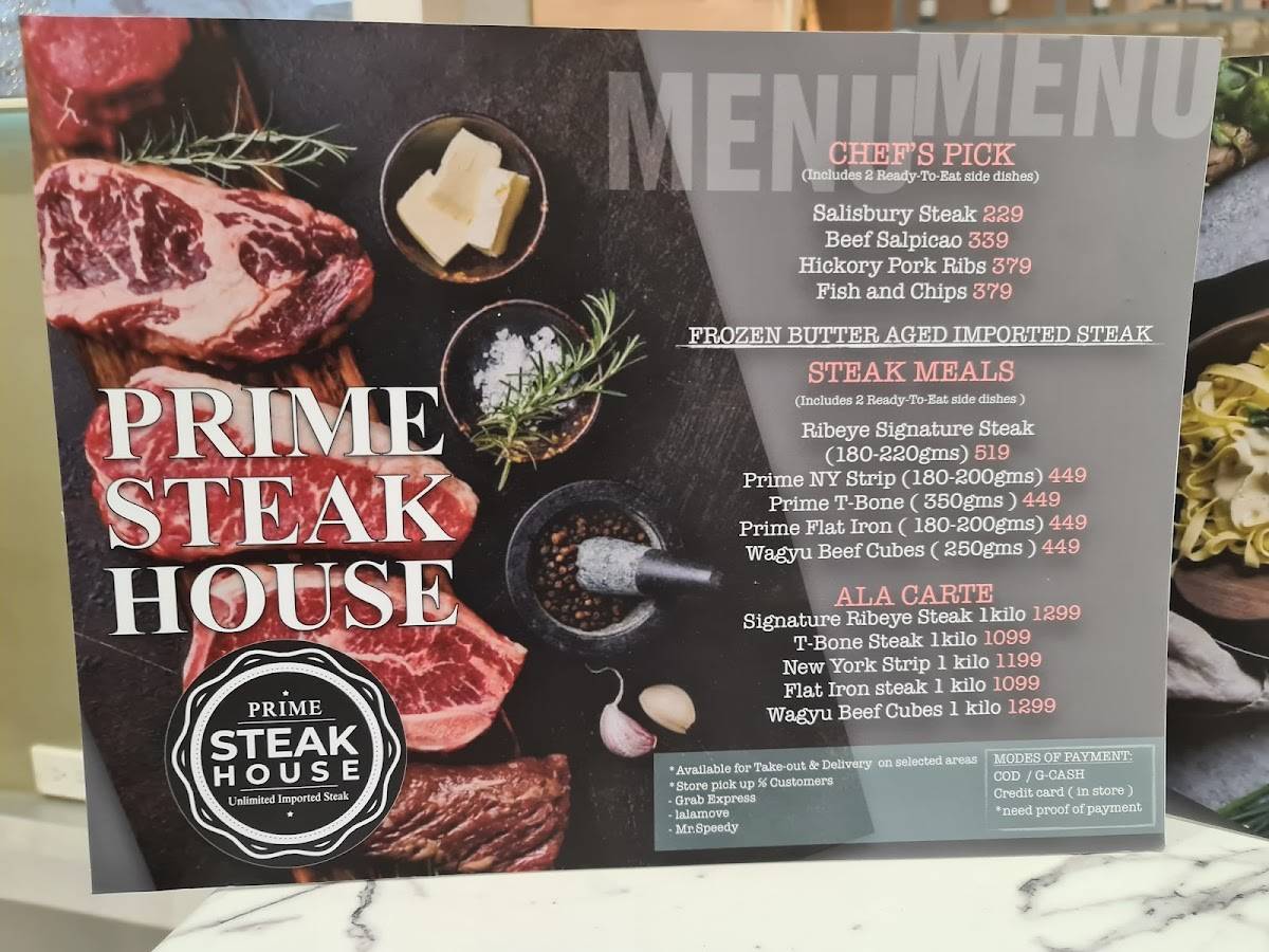 Menu at Prime Steak House - SM Pampanga restaurant, San Fernando