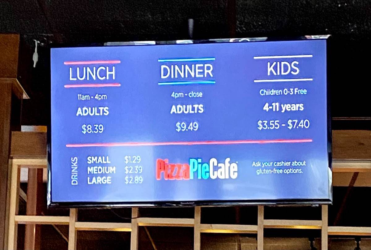 Menu at Pizza Pie Cafe, Provo