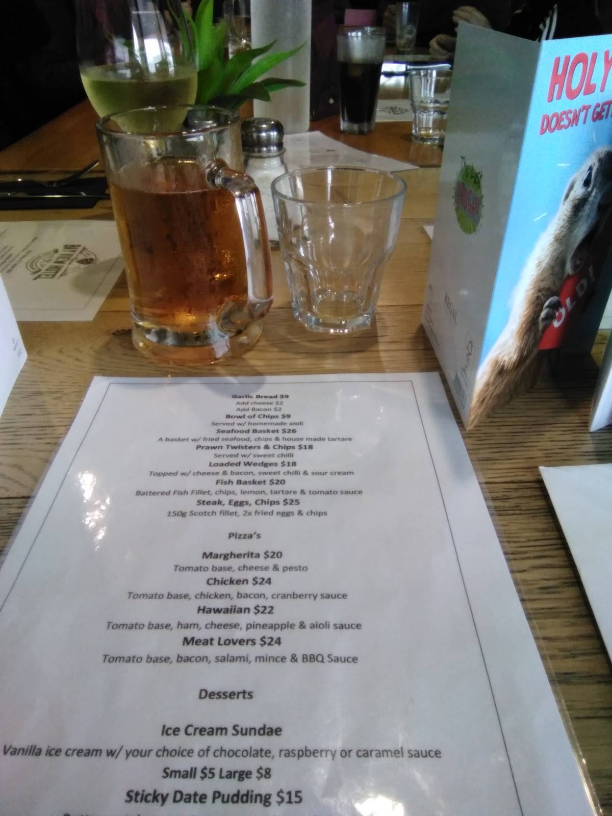 Menu at Bay View Hotel pub & bar, Kaiaua