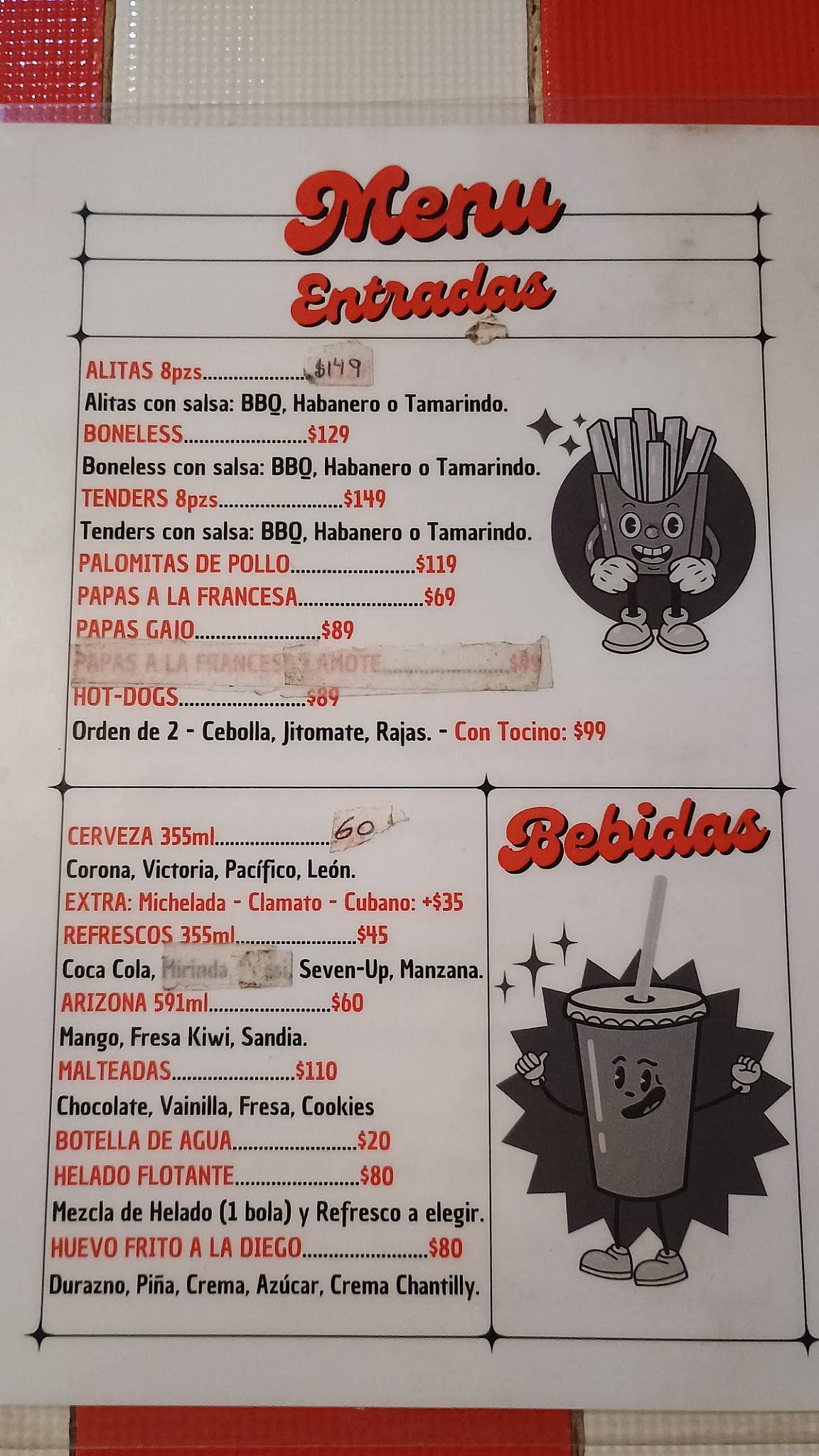 Carta del pub y bar Be Bops Diner, Ciudad del México, Medellín 188 ...