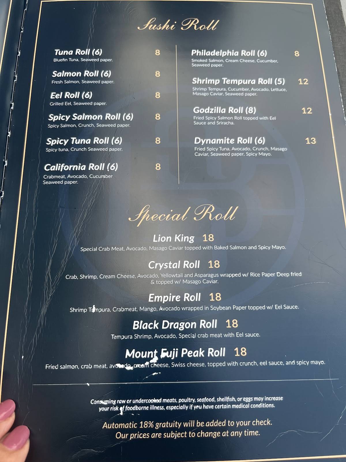 Menu at Blue Sunday Bar & Grill, Linden
