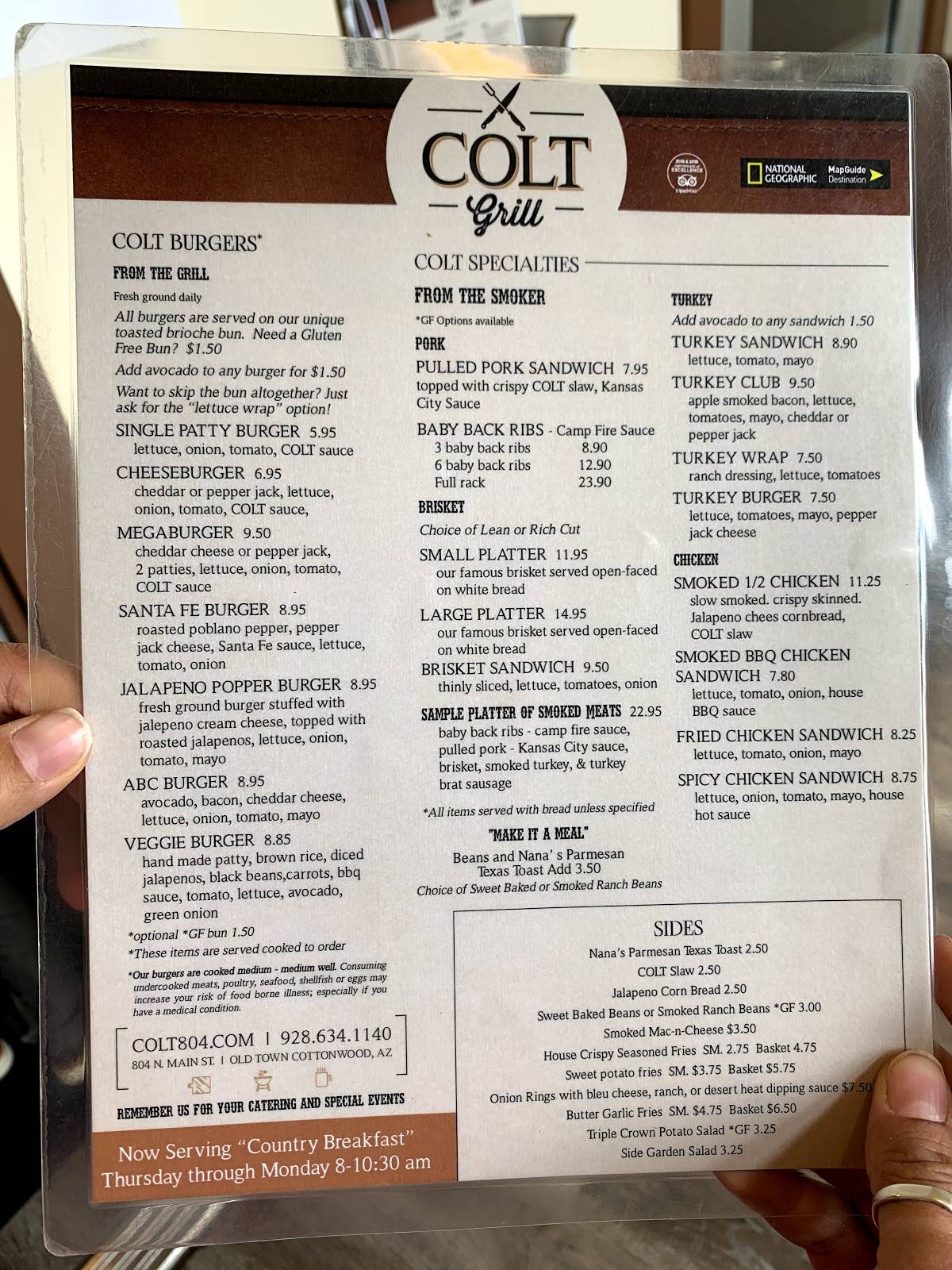 Menu at COLT Grill, BBQ & Spirits, Prescott Valley