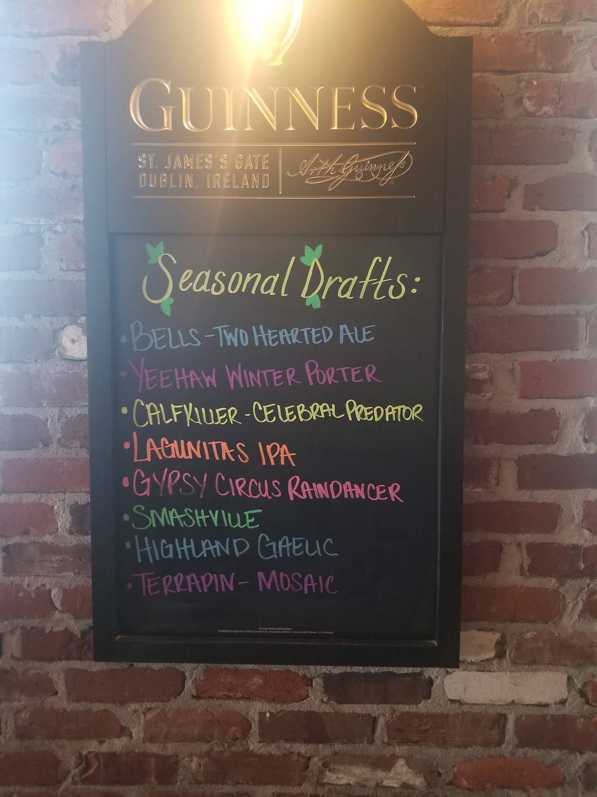 Menu at Clancy's Tavern & Whiskey House pub & bar, Knoxville
