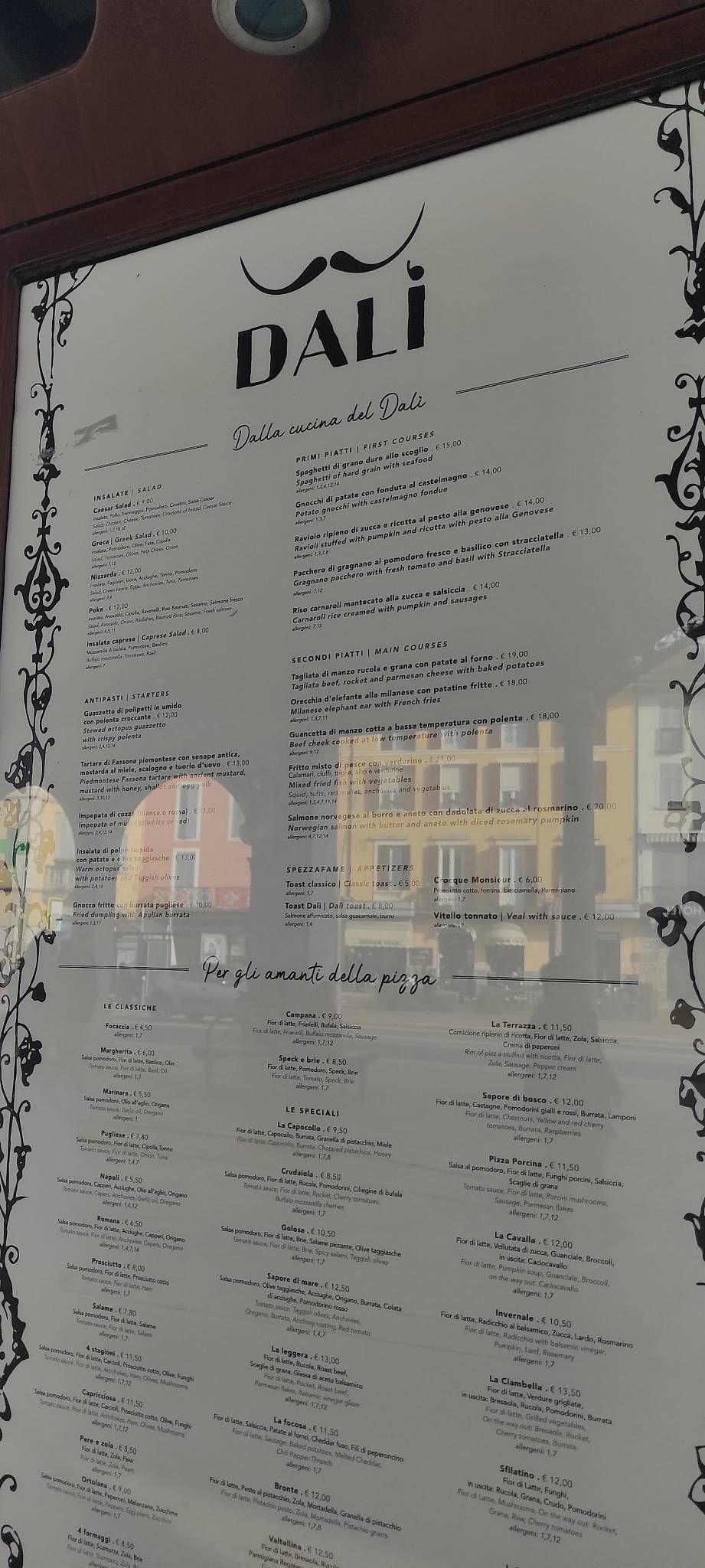 Menu da Dalì - Ristorante Pizzeria Lounge Bar, Verbania