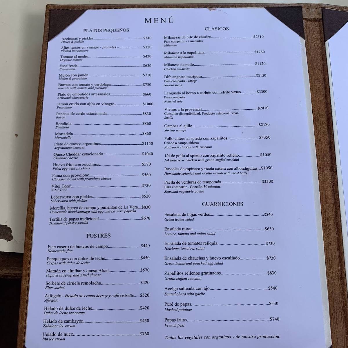 Menu at El Preferido de Palermo pub & bar, Buenos Aires