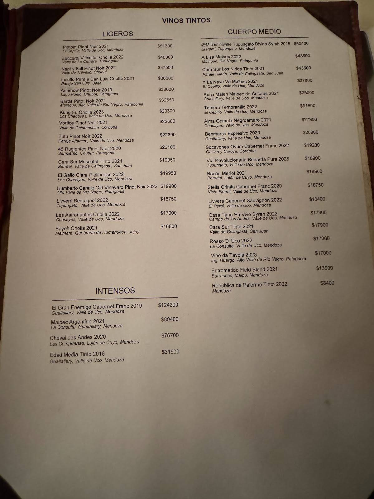 Menu at El Preferido de Palermo pub & bar, Buenos Aires
