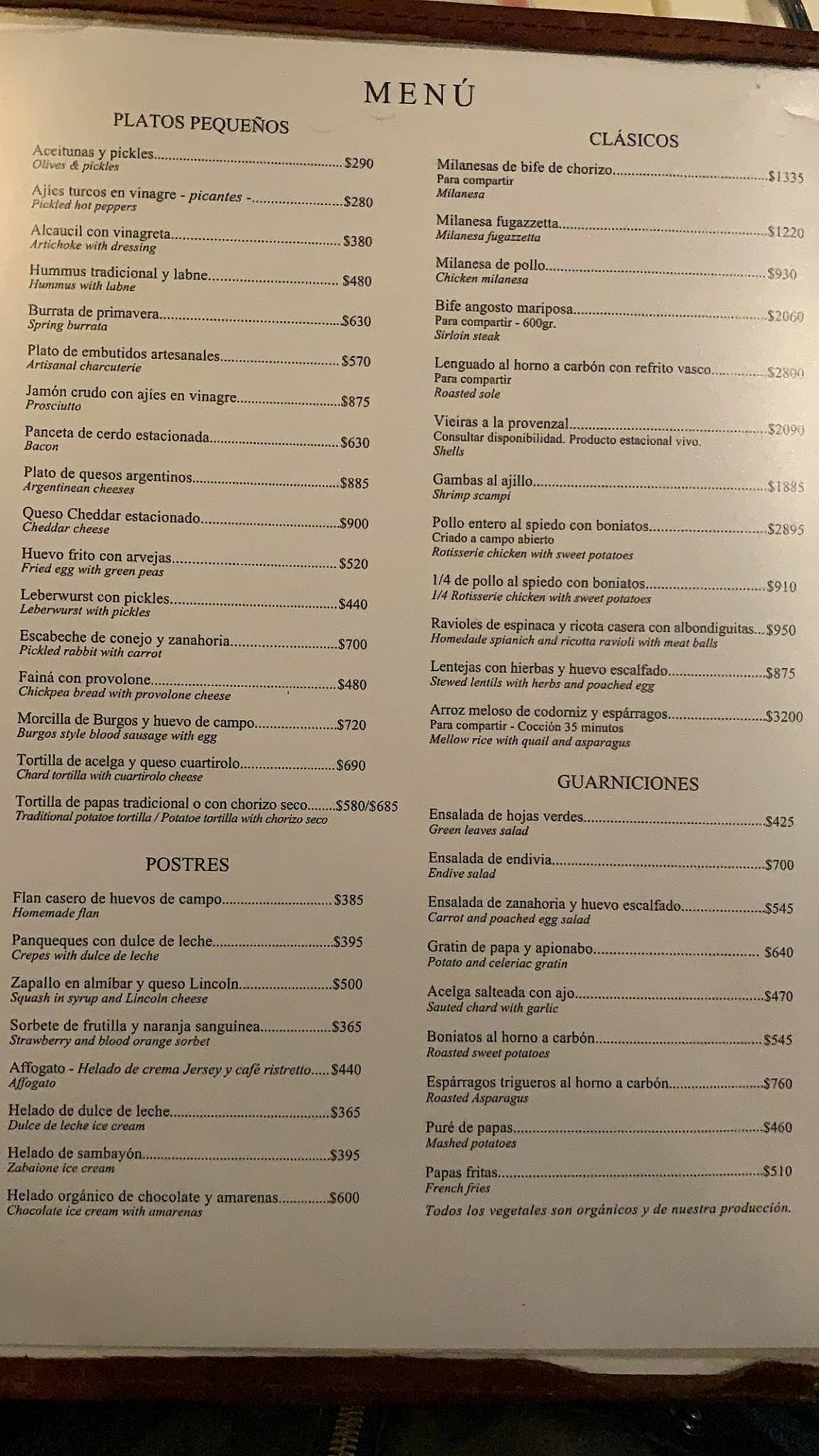 Menu at El Preferido de Palermo pub & bar, Buenos Aires