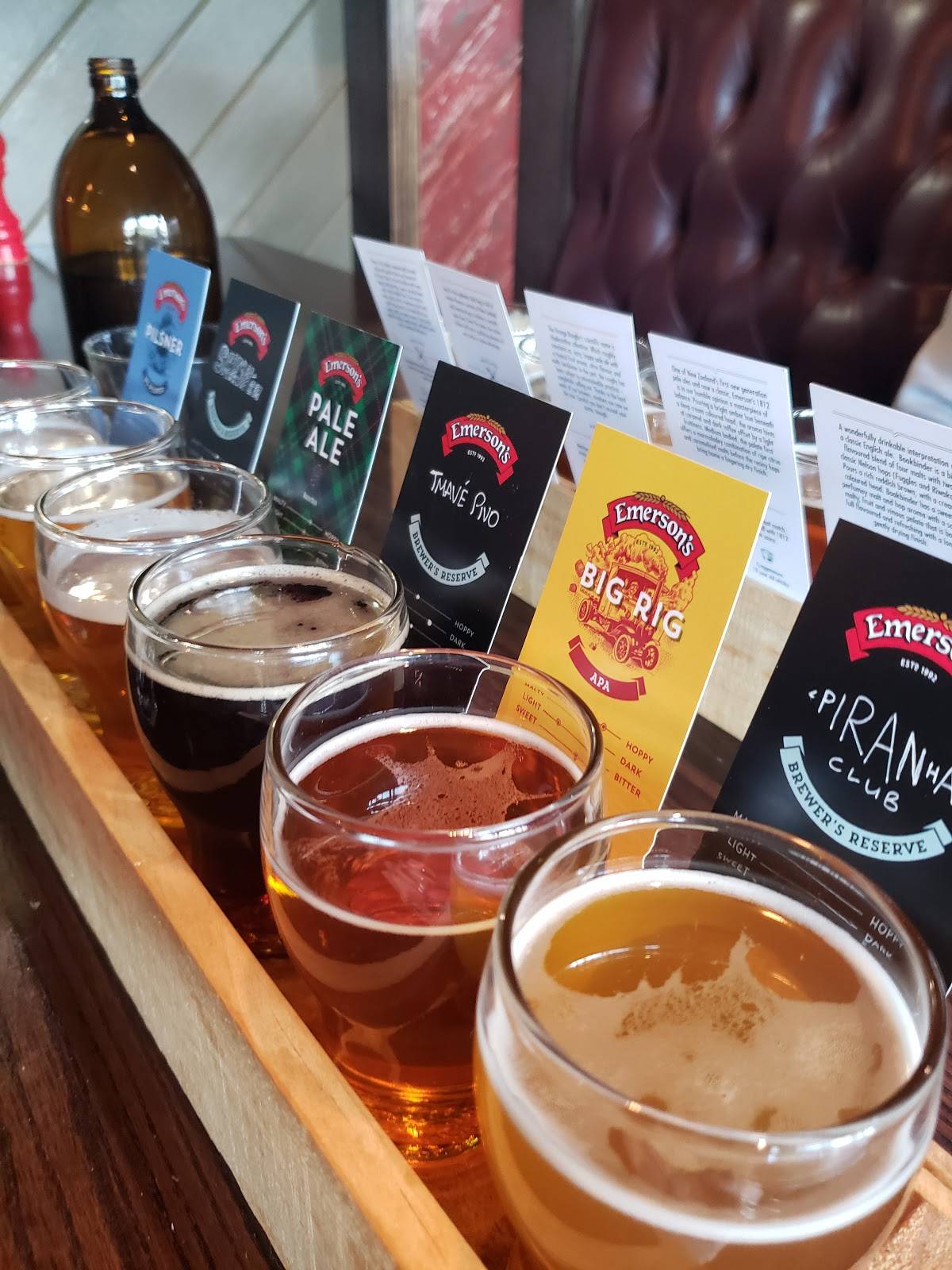 Menu at Emerson's Brewery pub & bar, Dunedin