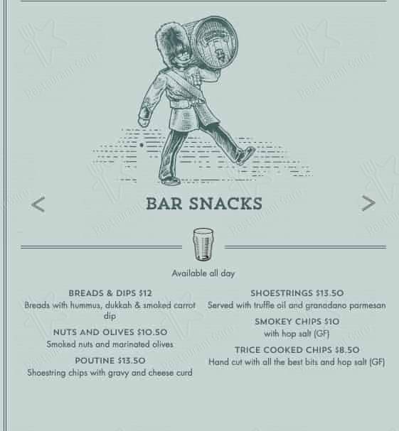 Menu at Emerson's Brewery pub & bar, Dunedin
