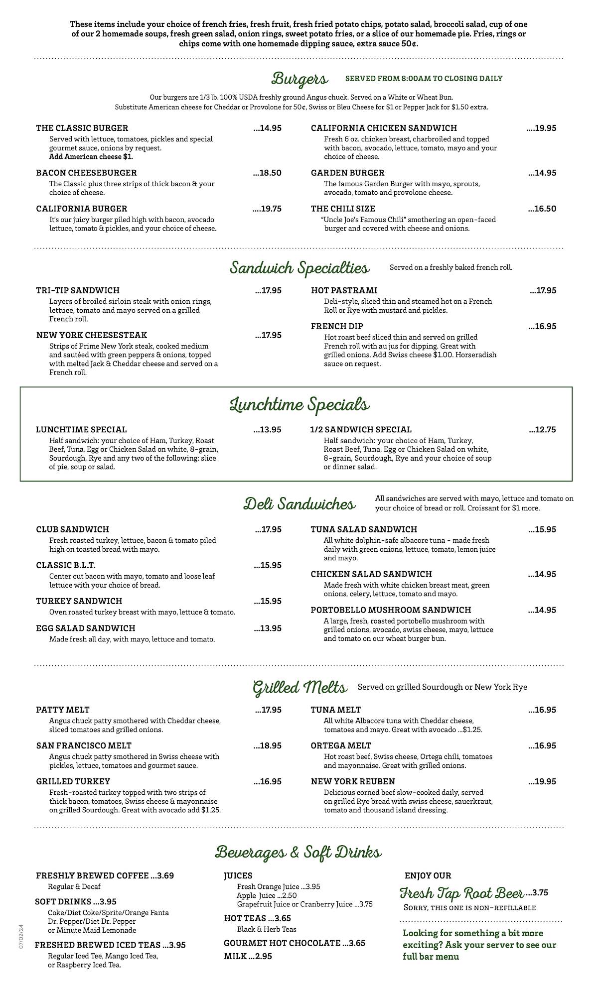 Menu at Gourmet Pie & Cafe, Los Alamitos