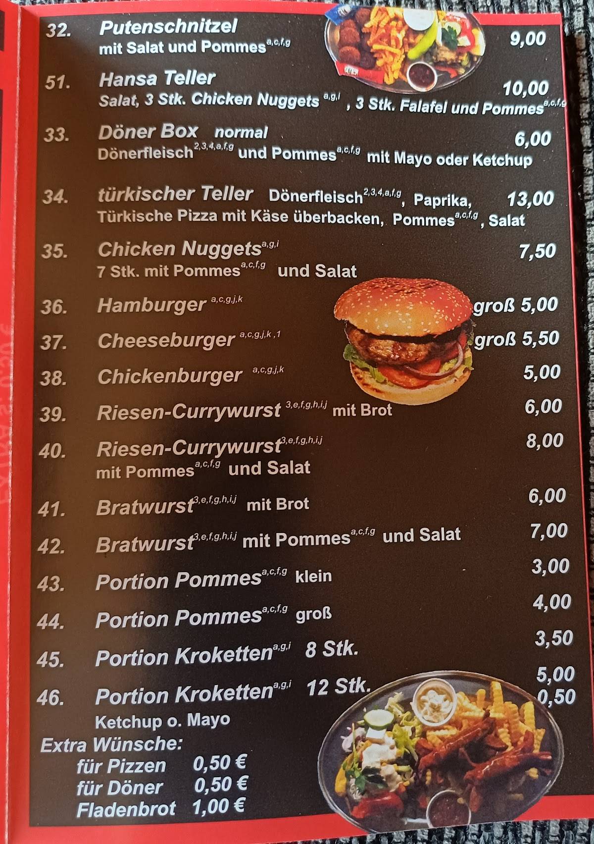 Speisekarte von Hansa Grill RDG pub & Bar, Ribnitz-Damgarten