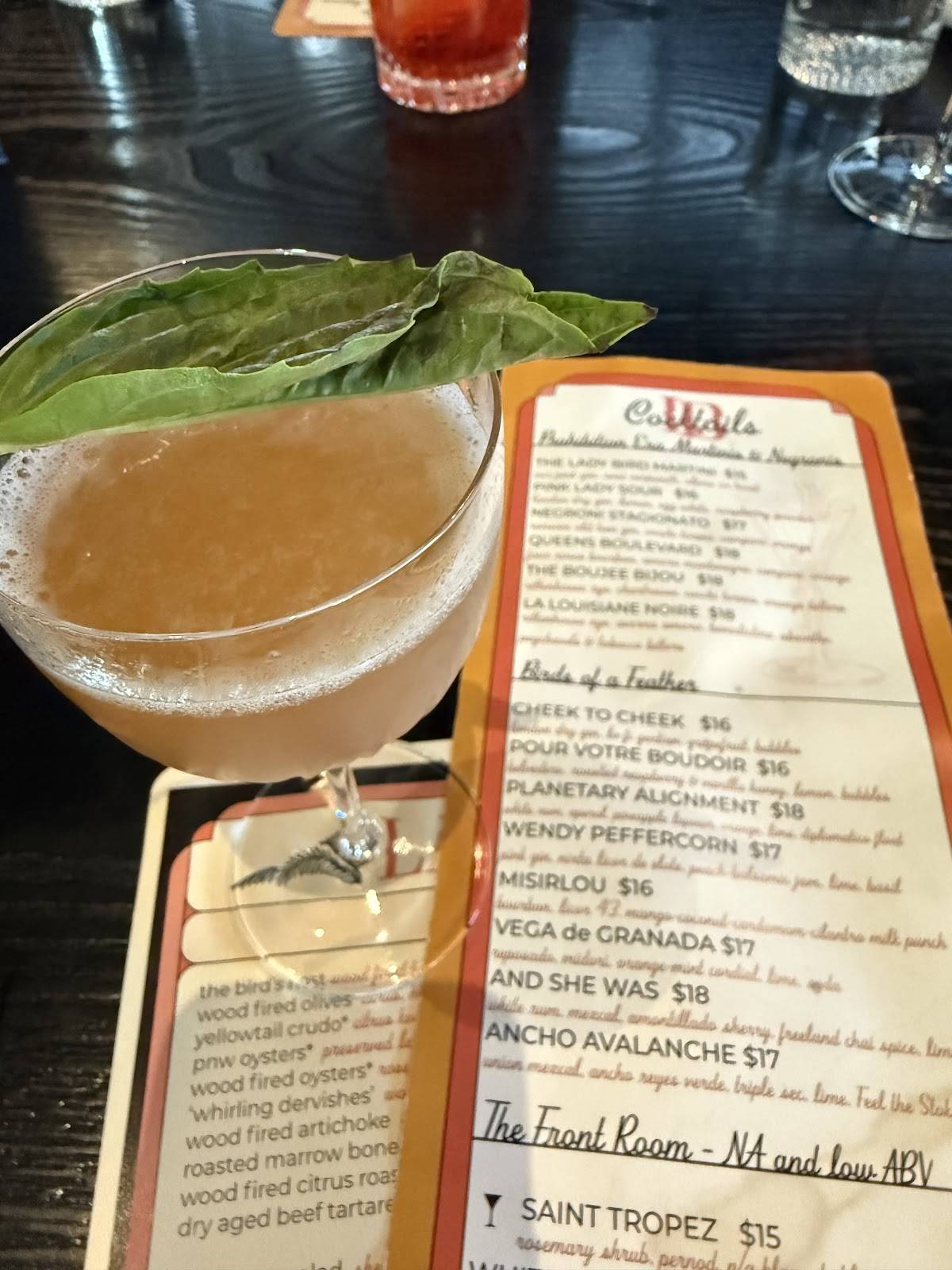 Menu at Lady Bird Cultural Society pub & bar, Bend