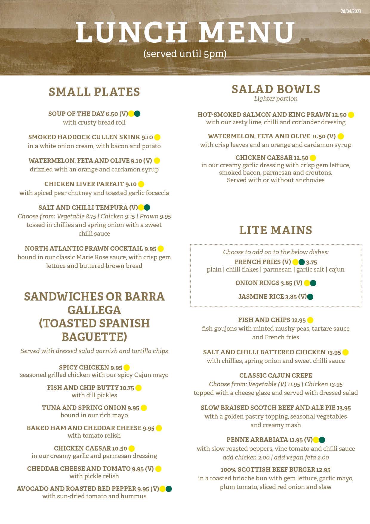 Menu at The Loans Inn pub & bar, Troon