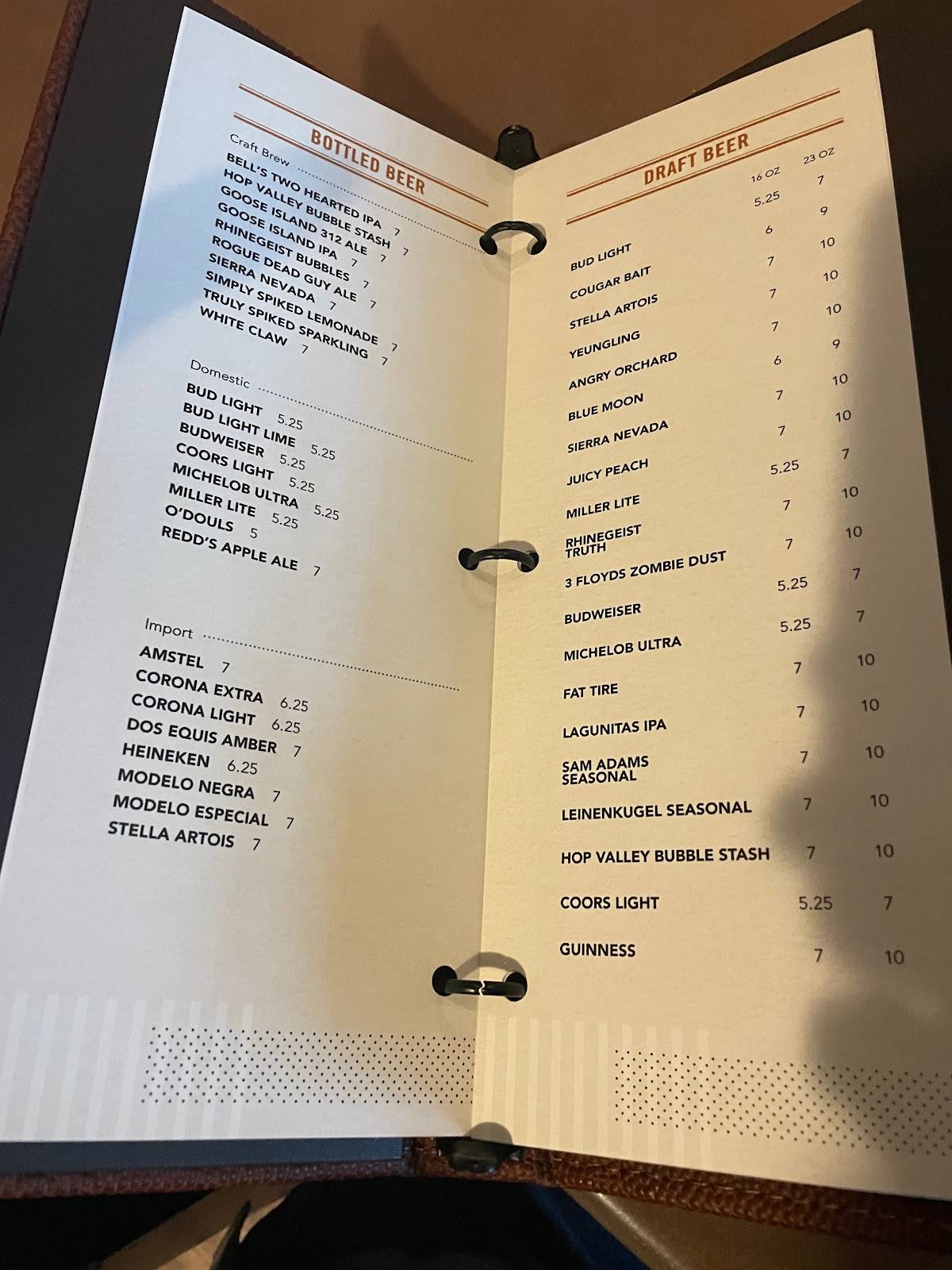 Menu at STADIUM Sports Bar & Grill, USA, 777 Belterra Dr