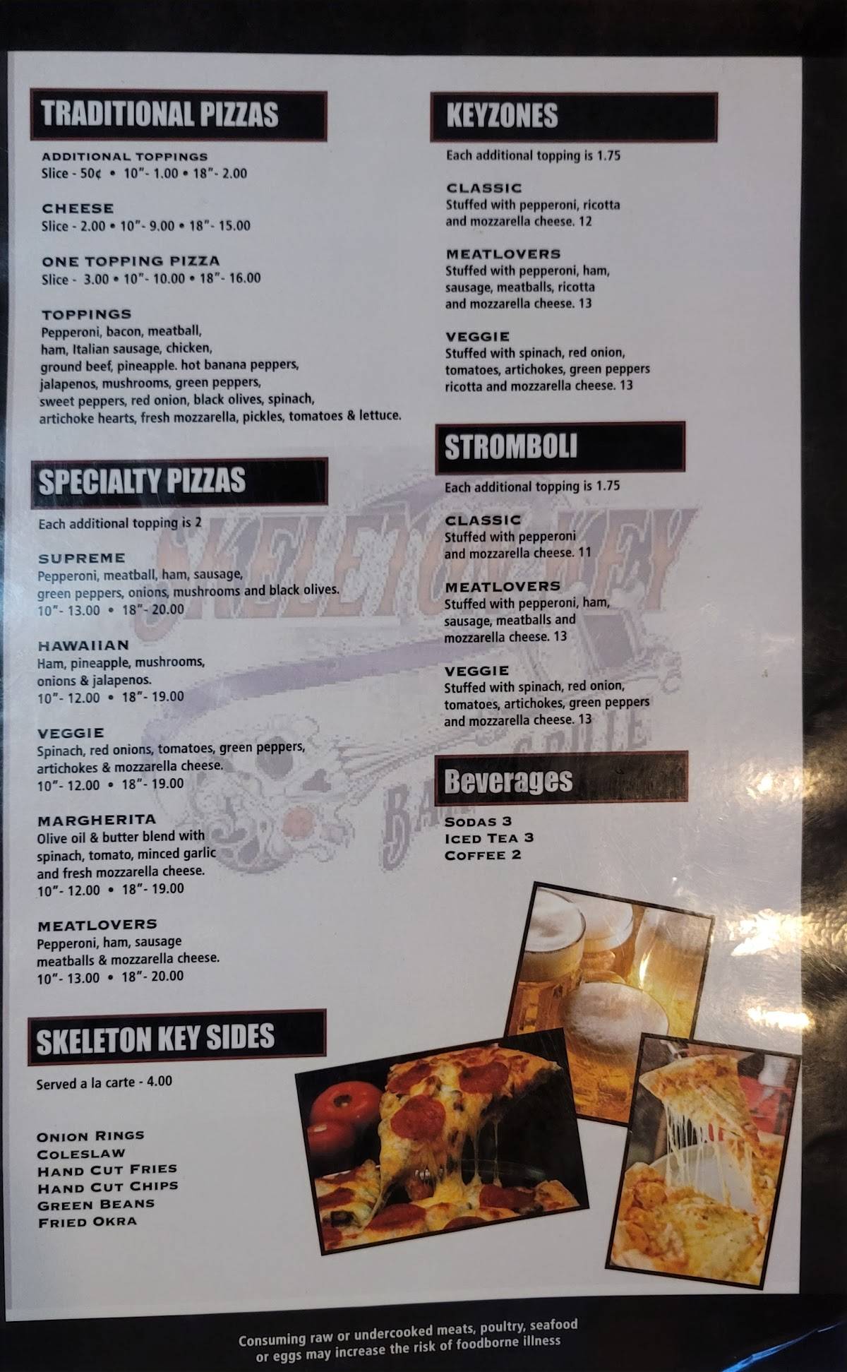Menu at Skeleton Key Bar and Grille, Chesapeake
