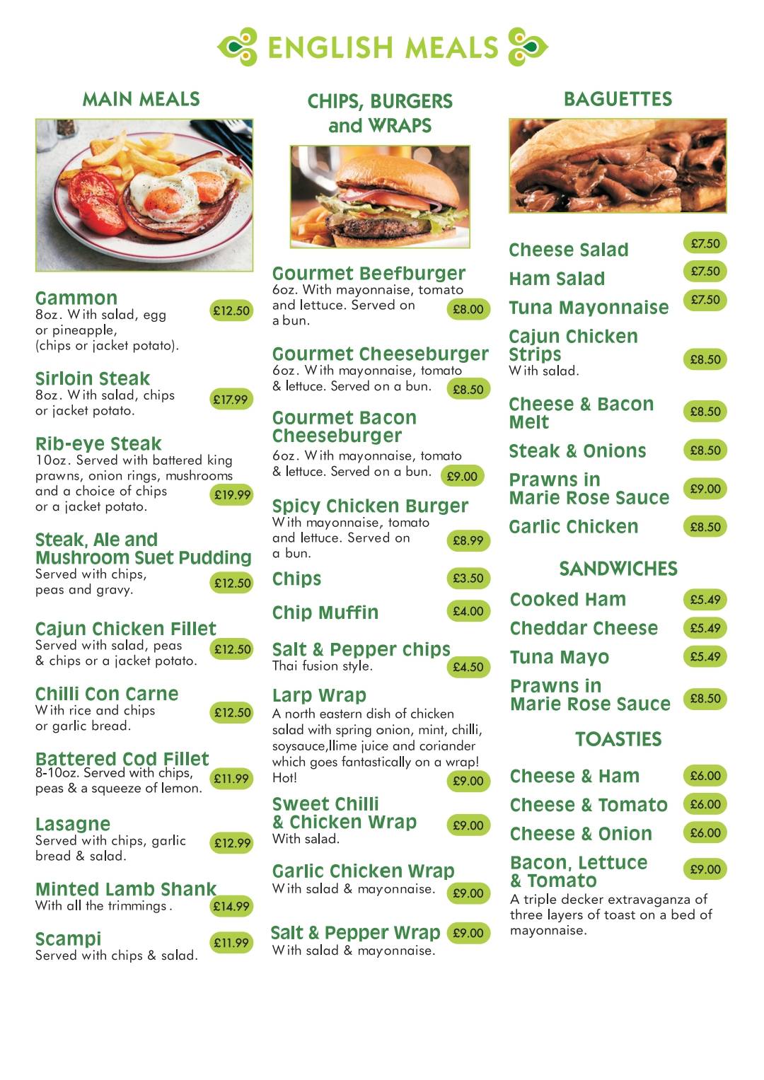 Menu at The Beehive pub & bar, Glossop