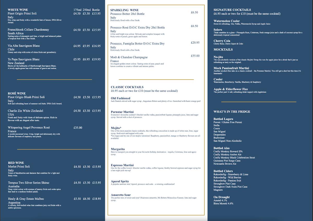 Menu at The Hidden Tap pub & bar, Hartlepool