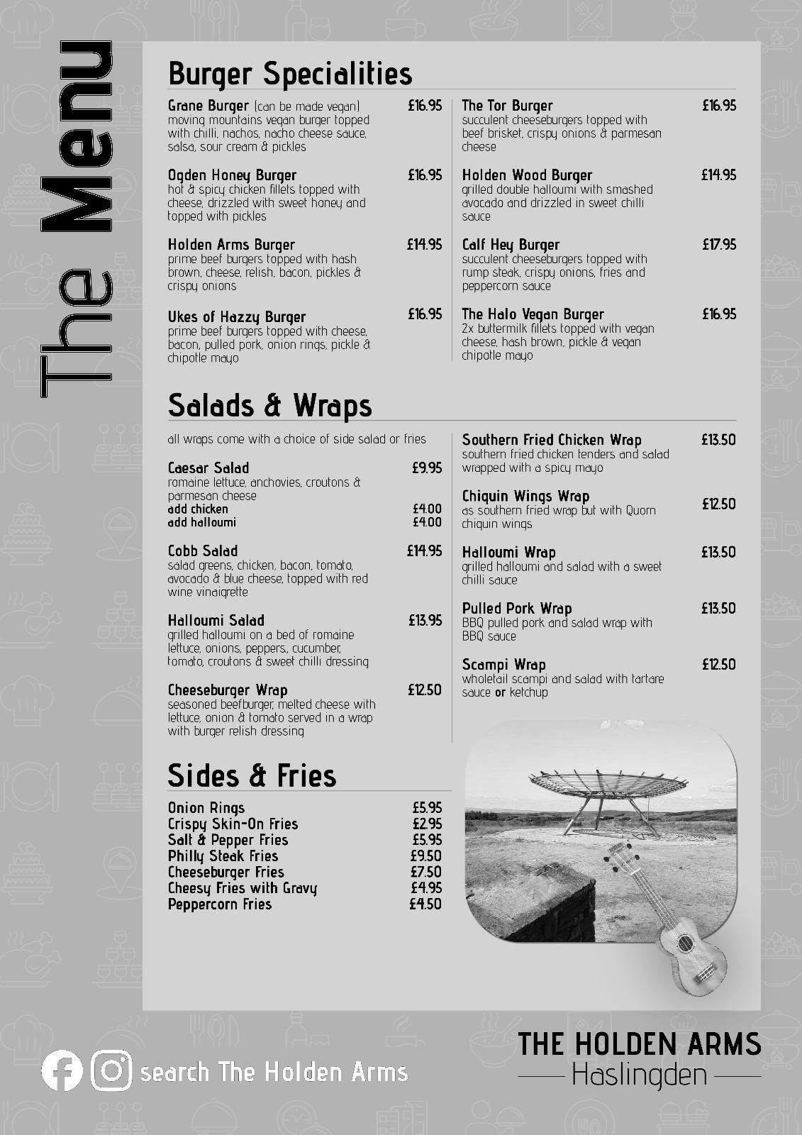 Menu at The Holden Arms pub & bar, Haslingden
