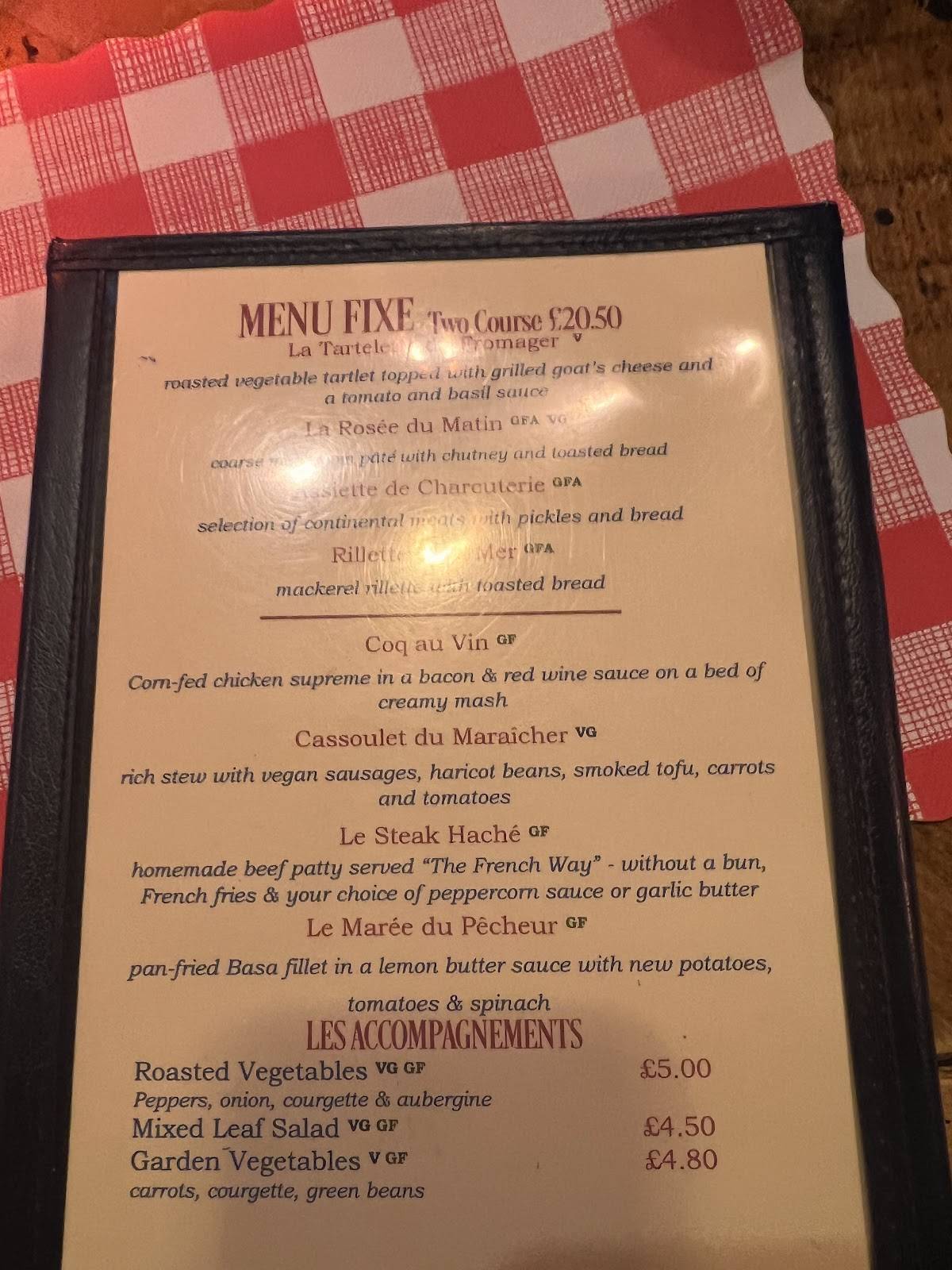 Menu at The Old Bookbinders Ale House pub & bar, Oxford