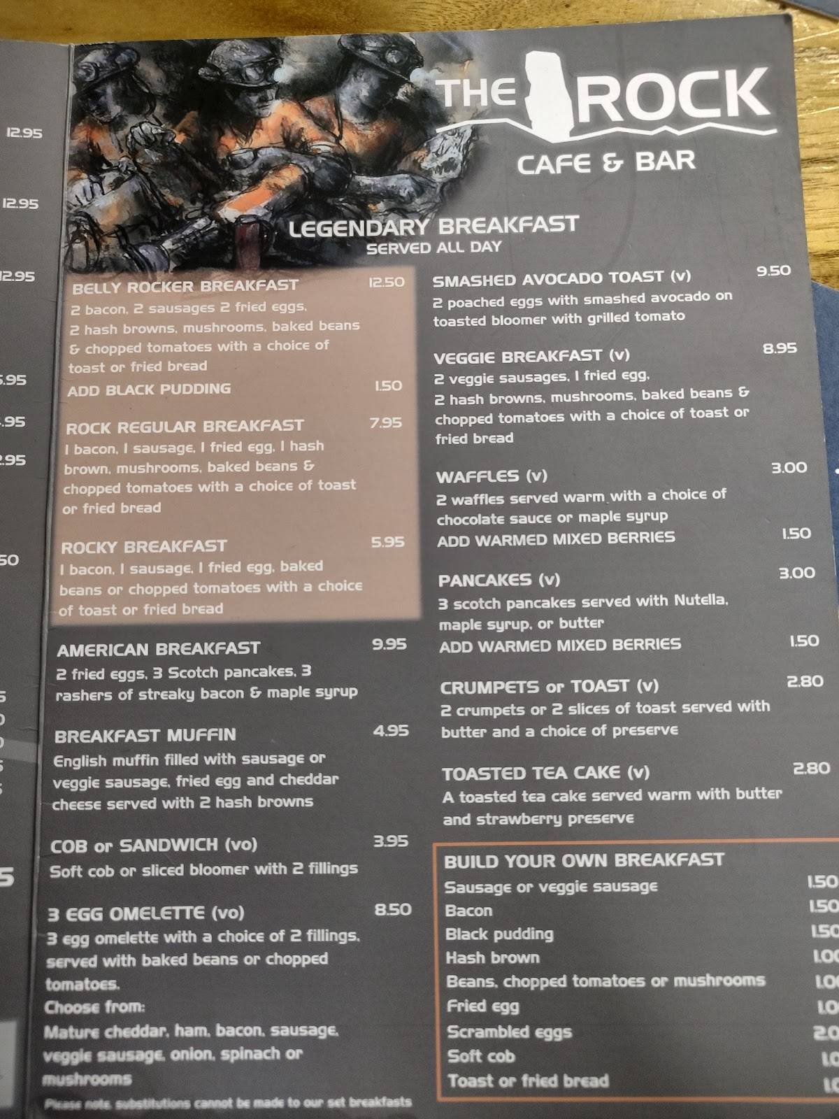 Menu at The Rock Bar & Café, Coalville