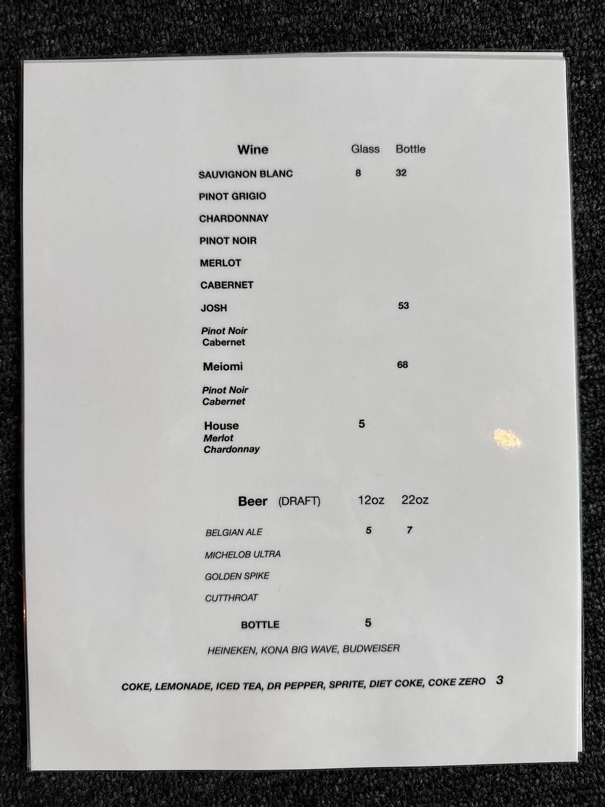 Menu at Toro Steak and Cocktails pub & bar, South Jordan