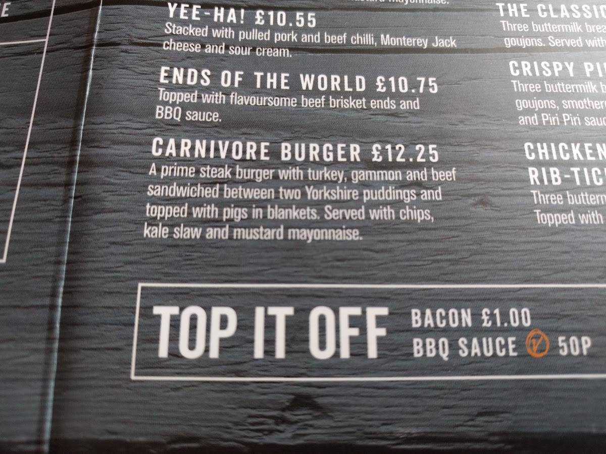 Menu at Trading Post pub & bar, Kettering