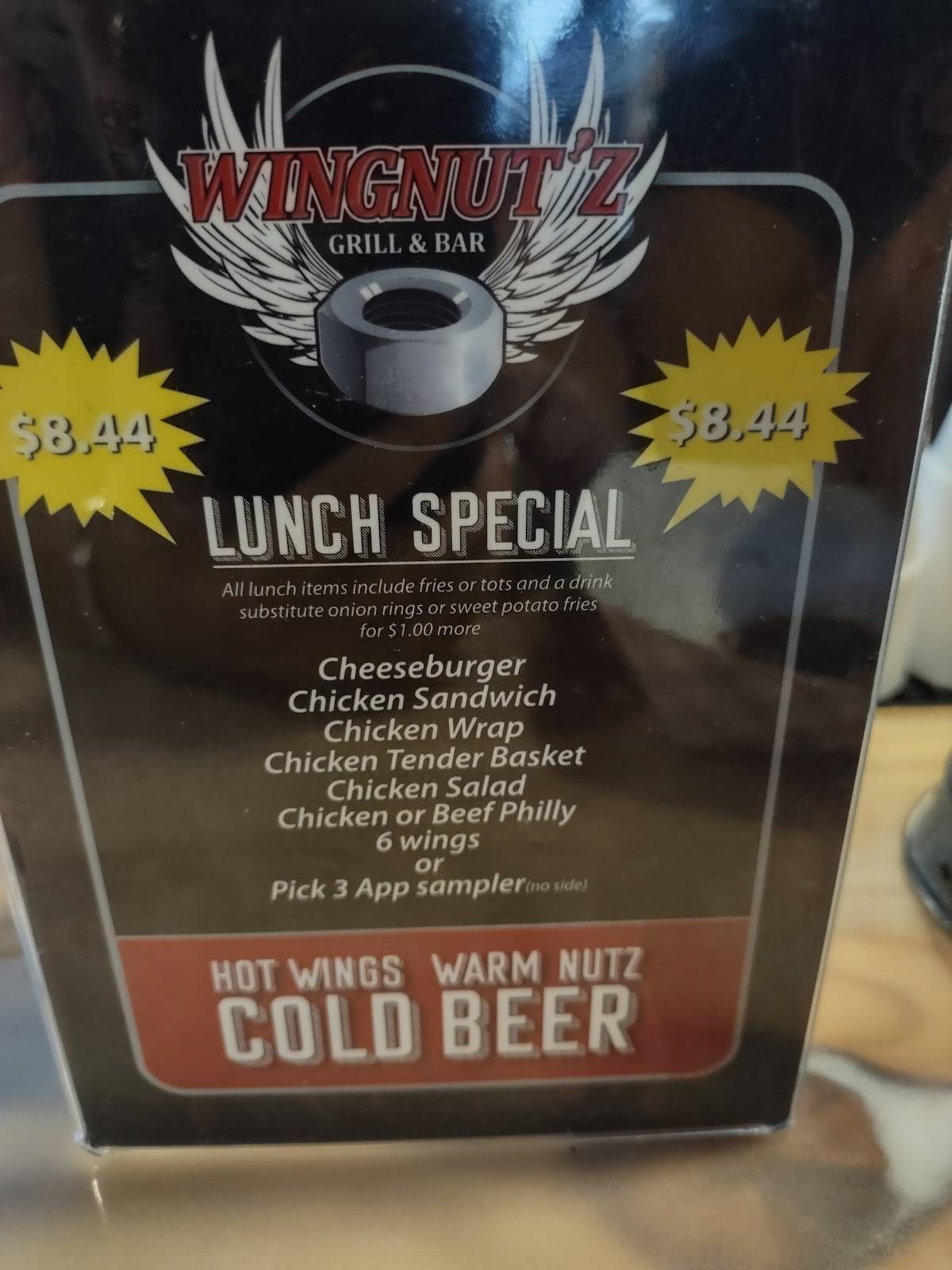 Menu at Wingnutz pub & bar, Fountain Inn