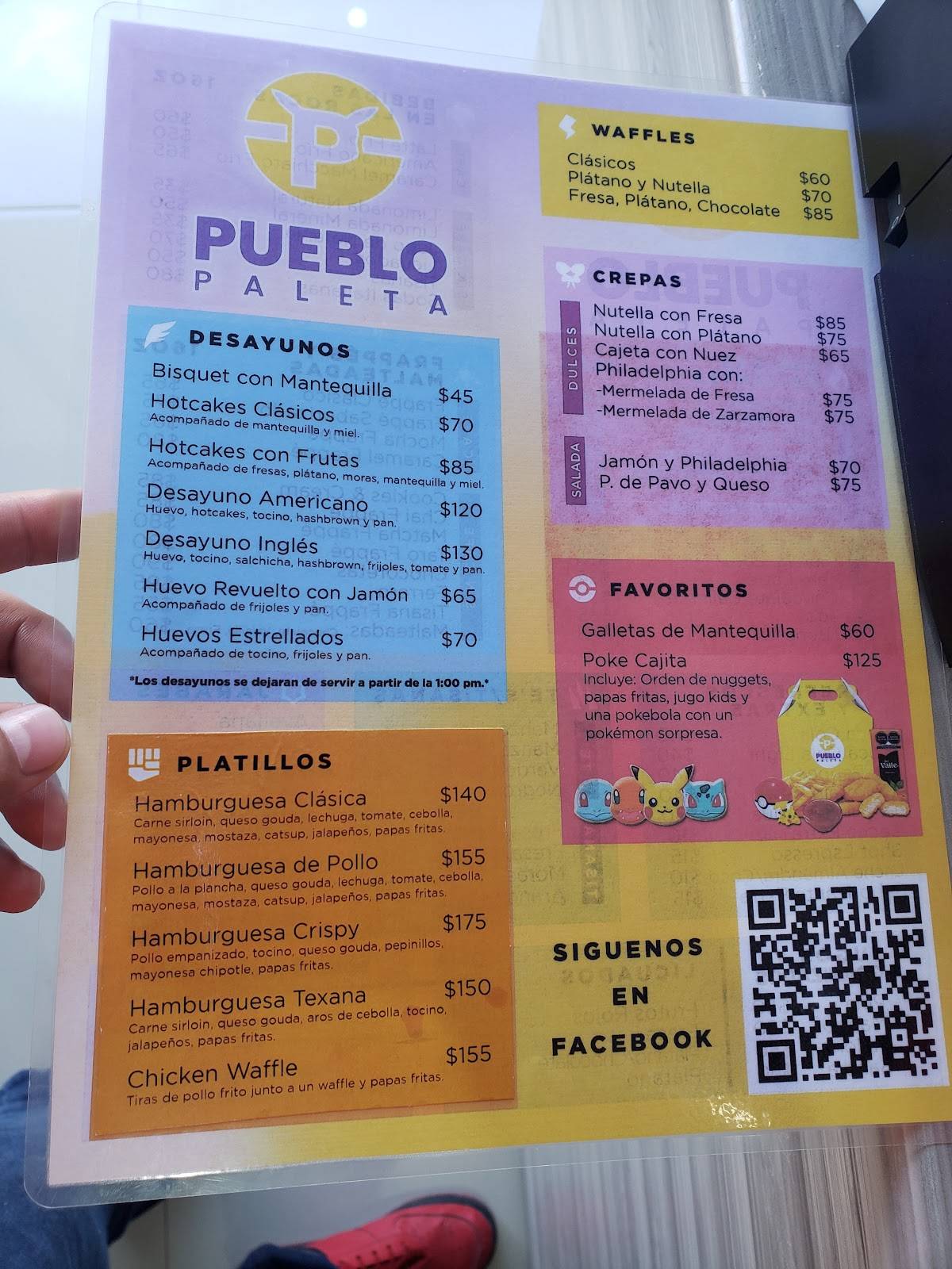 Menu at Pueblo Paleta Cafetería, Reynosa